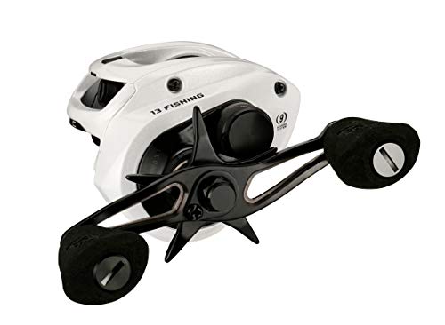 13 FISHING - Concept C2 - Low-Profile Baitcast Fishing Reel - 7.5:1 - Left Hand Retrieve (Fresh+Salt) - C2-7.5-LH, White