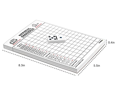 Exqline Mexican Train Dominoes Accessories - with 6.5" Mexican Train Hub Centerpiece, 8 Metal Mexican Train Markers and 70-Sheets Mexican Train Score Pads Great Mexican Train Dominoes Set.