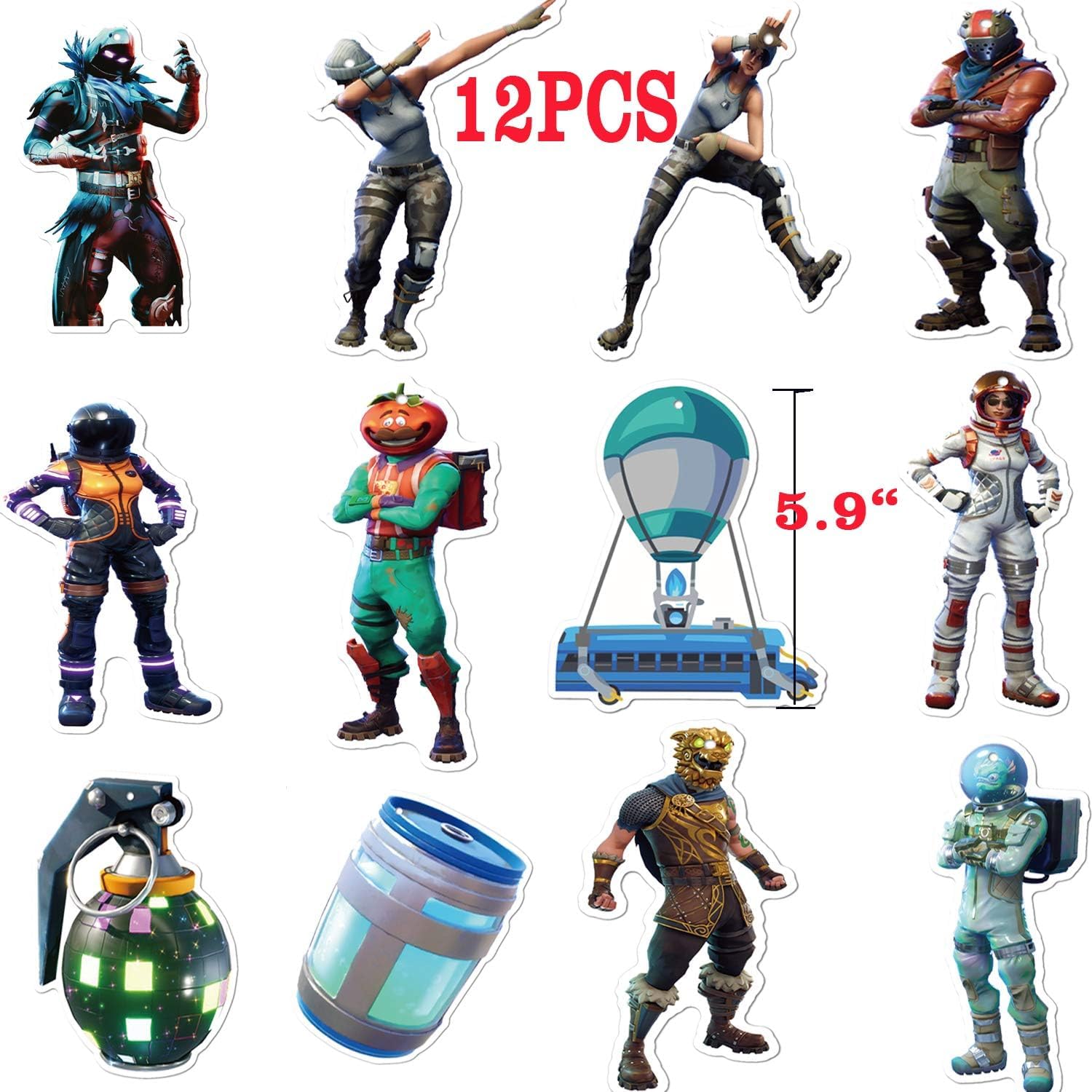 12 Pack Battle Royale Video Game Hanging Swirls Party Decorations, Game Birthday Party Decorations for Kids Boys