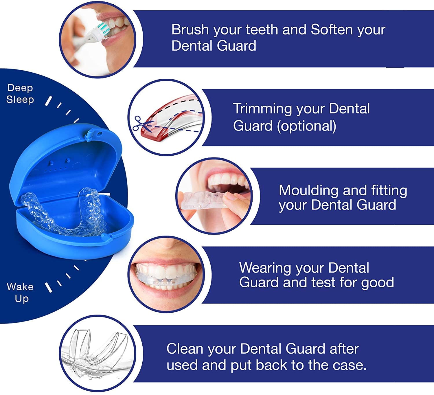 ASRL Mouth Guard for Clenching Teeth at Night, Night Guards for Teeth Grinding (4 Pack, 2 Sizes)