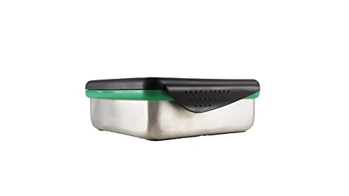 Small Decorative Storage Box – Small Stainless Steel Personal Storage Box for Accessories, Black, included Stainless Steel Tube – Easy Close Lid, Lightweight, Durable Personal Container