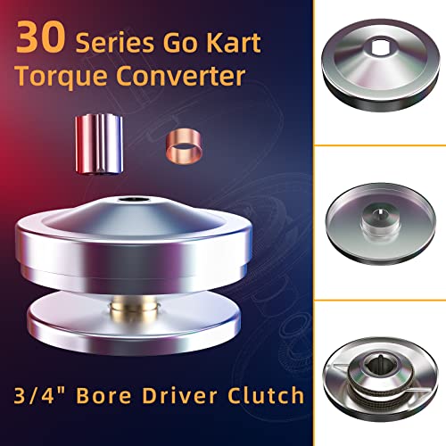 212cc Torque Converter Go Kart Clutch 3/4 inch 10T 40/41 & 12T 35 Chain Predator Drive Belt Pulley Replace for Manco Comet TAV2 Mini Bike - 30 Series