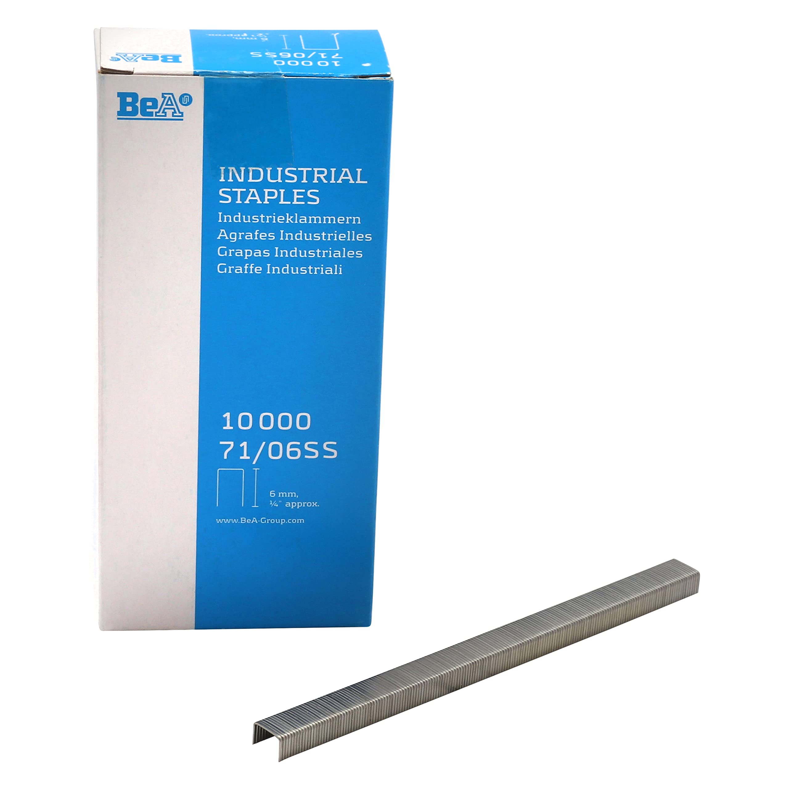 BeA 10004432 Series 71/06SS Stainless Steel Staples 1/4" deep 10,000 per box