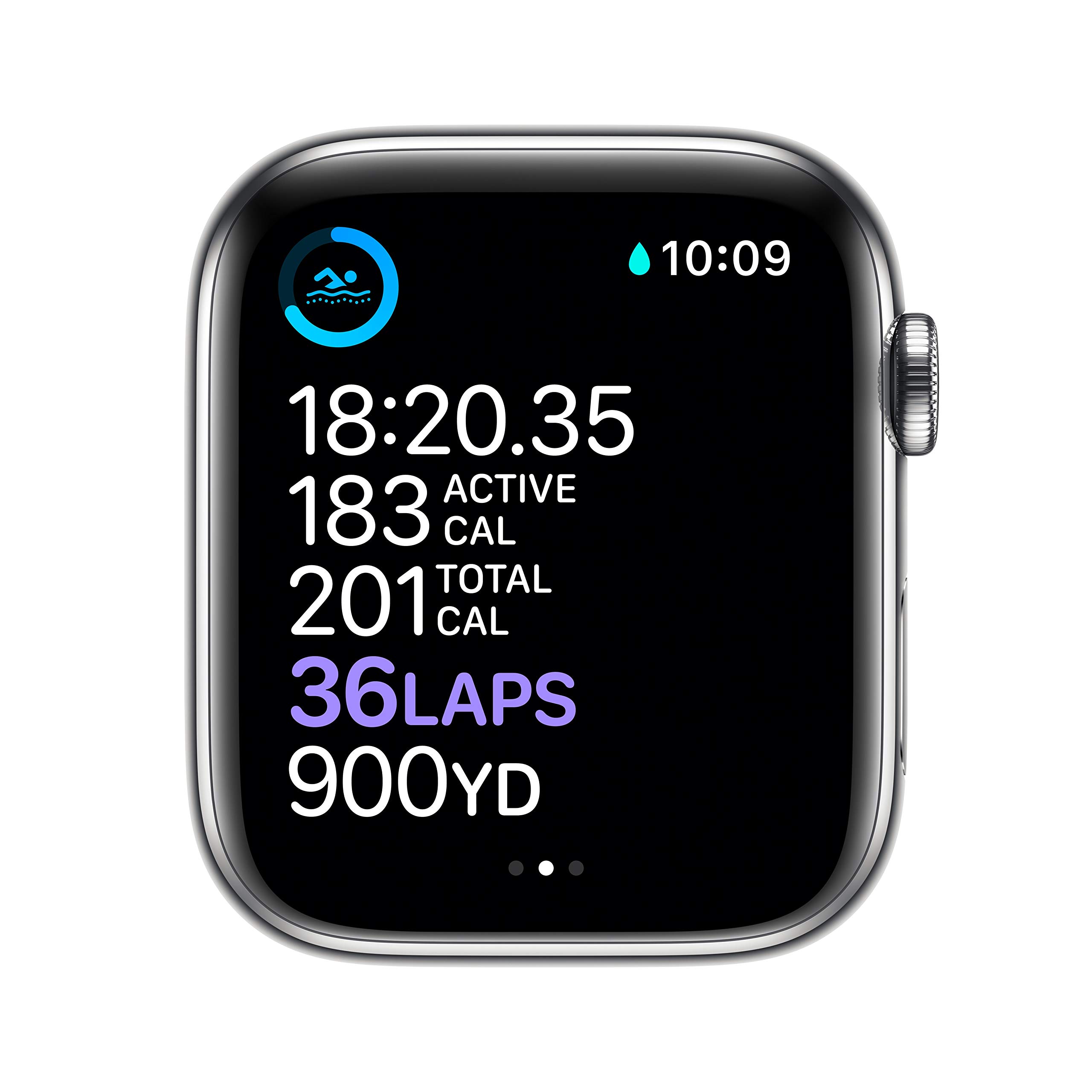 Apple Watch Series 6 (GPS + Cellular, 44mm) - Silver Stainless Steel Case with White Sport Band
