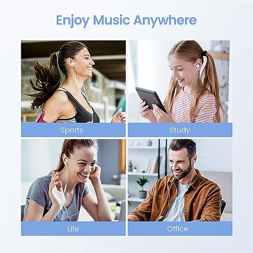 2 Pack Earbuds with 3.5mm Plug Wired Headphones/Earphones Built-in Microphone & Volume Control Compatible with iPhone,iPad,iPod,MP3/4,Android and 3.5mm Audio Devices