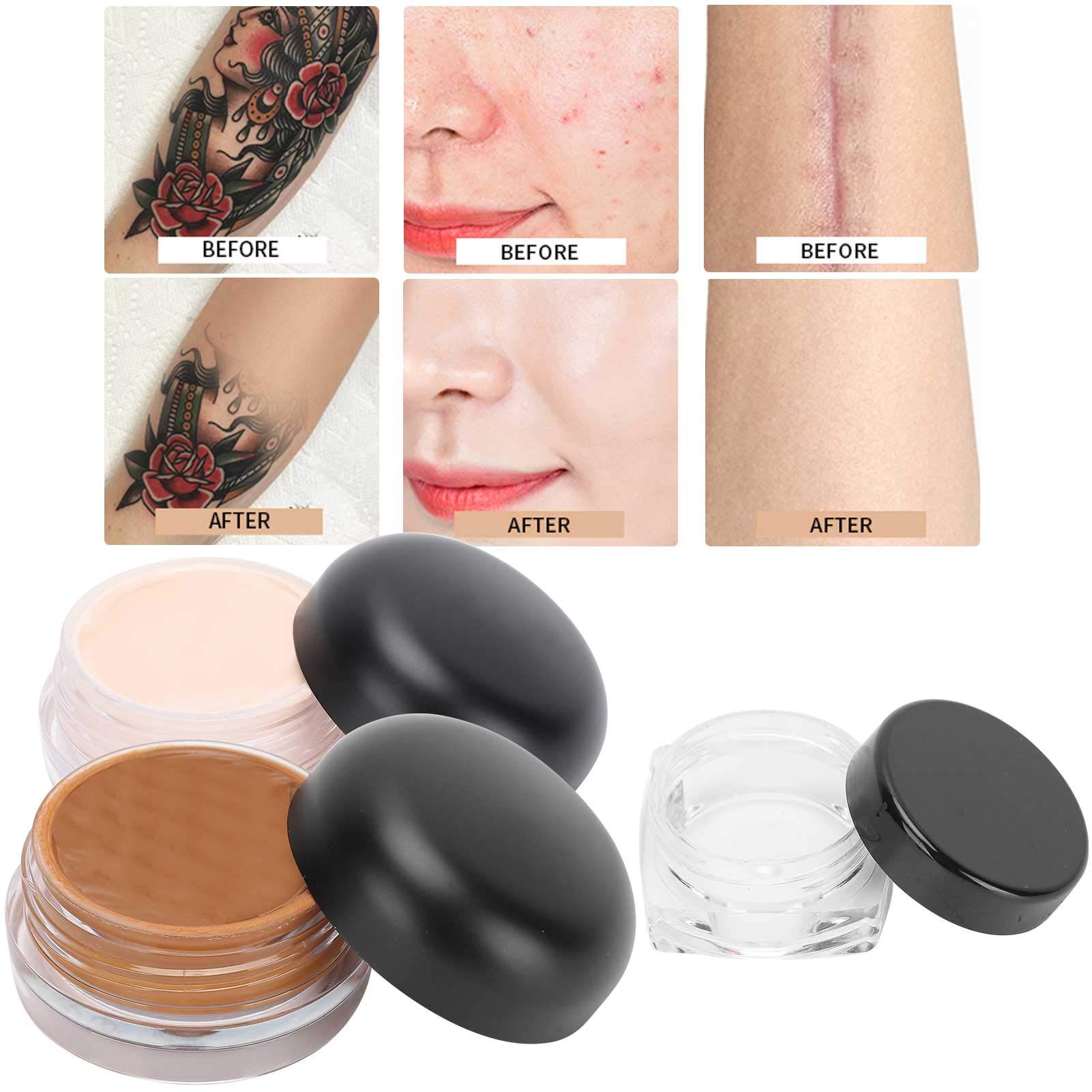 Tattoo Concealer, 2pcs Makeup Body Birthmark Scar Spots Cover Cream Water Proof Two Colors Cover Up Concealer Set Use on Body for Men and Women