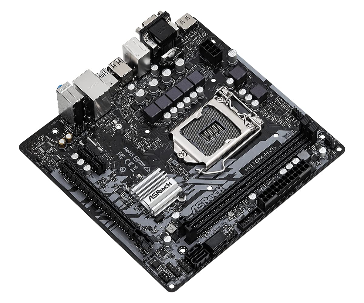 ASRock Mae H510m-hvs R2.0, Ddr4, Socket Lga1200, M-ATX, Intel H510 Chipset, H510m-hvs R2.0, Black