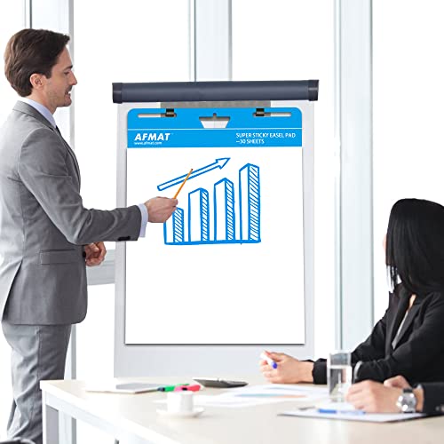 AFMAT Sticky Easel Pad, UPGRADED Chart Paper for Teachers, Large Self Stick Flip Chart Easel Paper, 25 x 30 Inches, 30 Sheets/Pad Chart Paper, 6 Pads