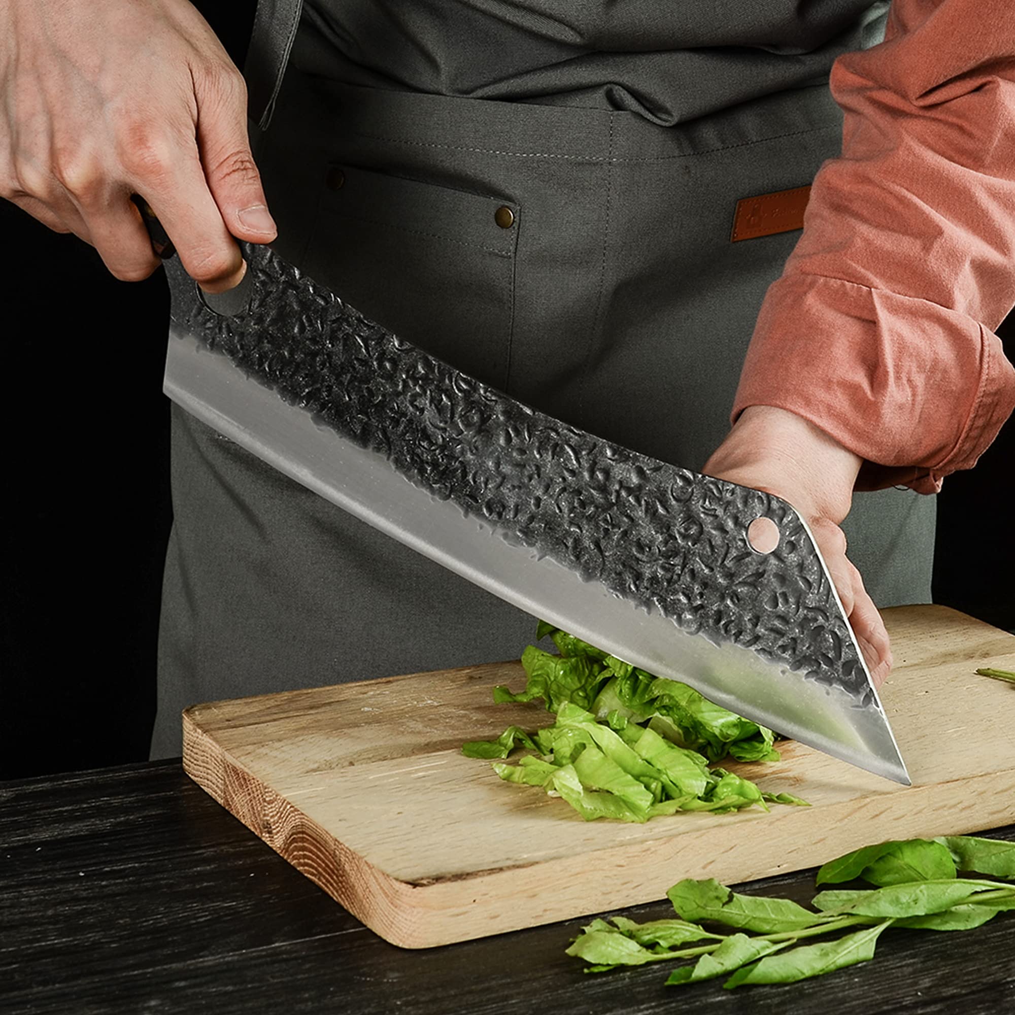 XYJ 12 Inch Extra Long Chef Knife Full Tang Razor Sharp Watermelon Slaughter Knives (Style4)