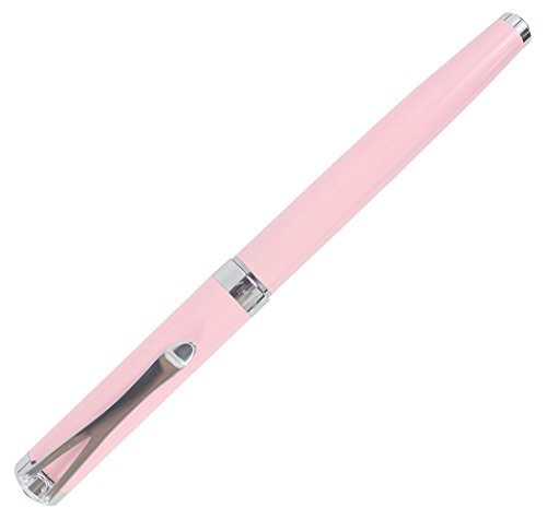 Abcsea Executive Y5 Medium Nib Fountain Pen Silver Clip with Diamond - Pink