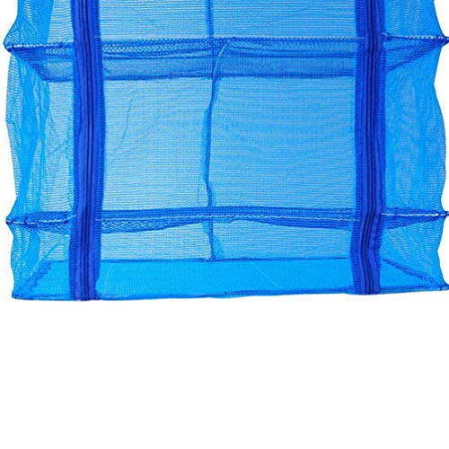 BESPORTBLE Herb Drying Rack Net Square 4 Layer Herb Dryer Mesh Hanging Dryer Rack for Herbs Tea Food Dehydrator Blue 66X35X35cm