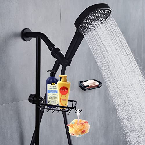 2 in 1 Faucet Sponge Holder,Kitchen Sink Detachable Hanging Organizer and Shower Organizer and Wall Mounted Soap Dish Holder for Kitchen Bathroom with Hook and Bar