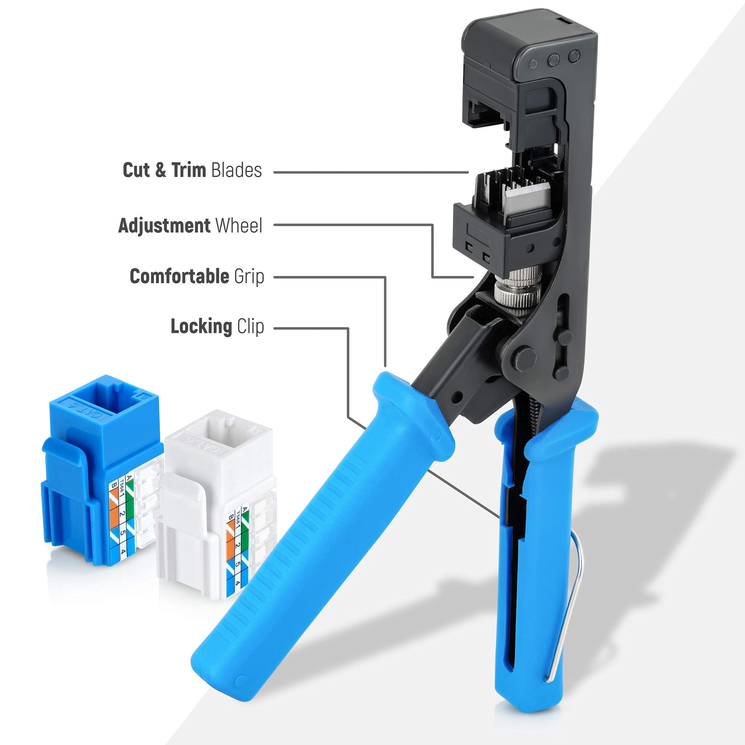 GTZ Bundle β 2 Items: Speed Termination Tool with 20 Pack of RJ45 Keystone Jacks + 200 Pack of Cat6 Pass Through Connectors