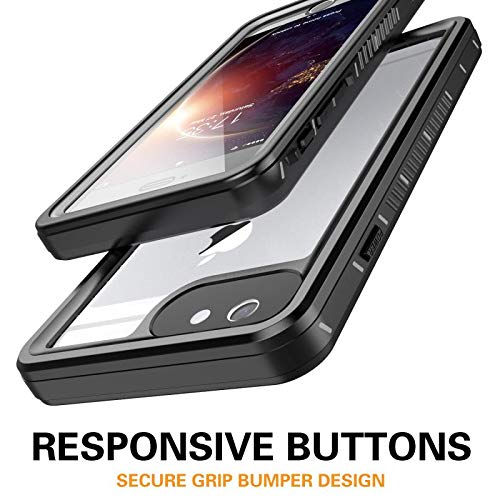 AMILIFECASES iPhone 6 Plus Waterproof Case iPhone 6s Plus Waterproof Case(5.5inch), Huakay IP68 Certified Shockproof Dirtproof Full Body Protection Waterproof for iPhone 6 Plus 6s Plus (Black/Clear)