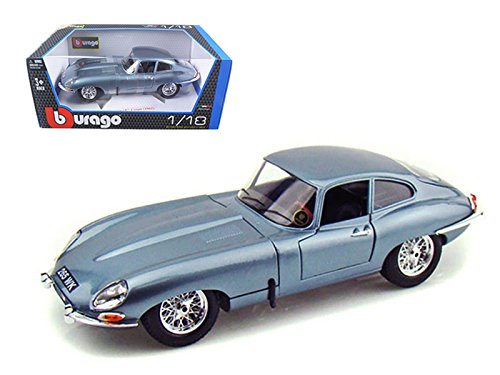 1961 Jaguar E Type Coupe Blue 1/18 Model Car by Bburago