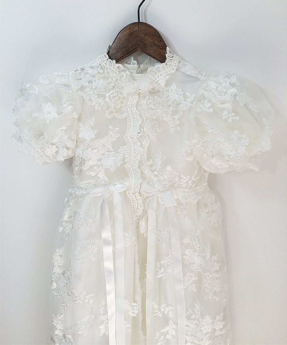 Abaowedding® Lace Christening Gowns Baby Baptism Dress Newborn Baby Dress (9 M) White