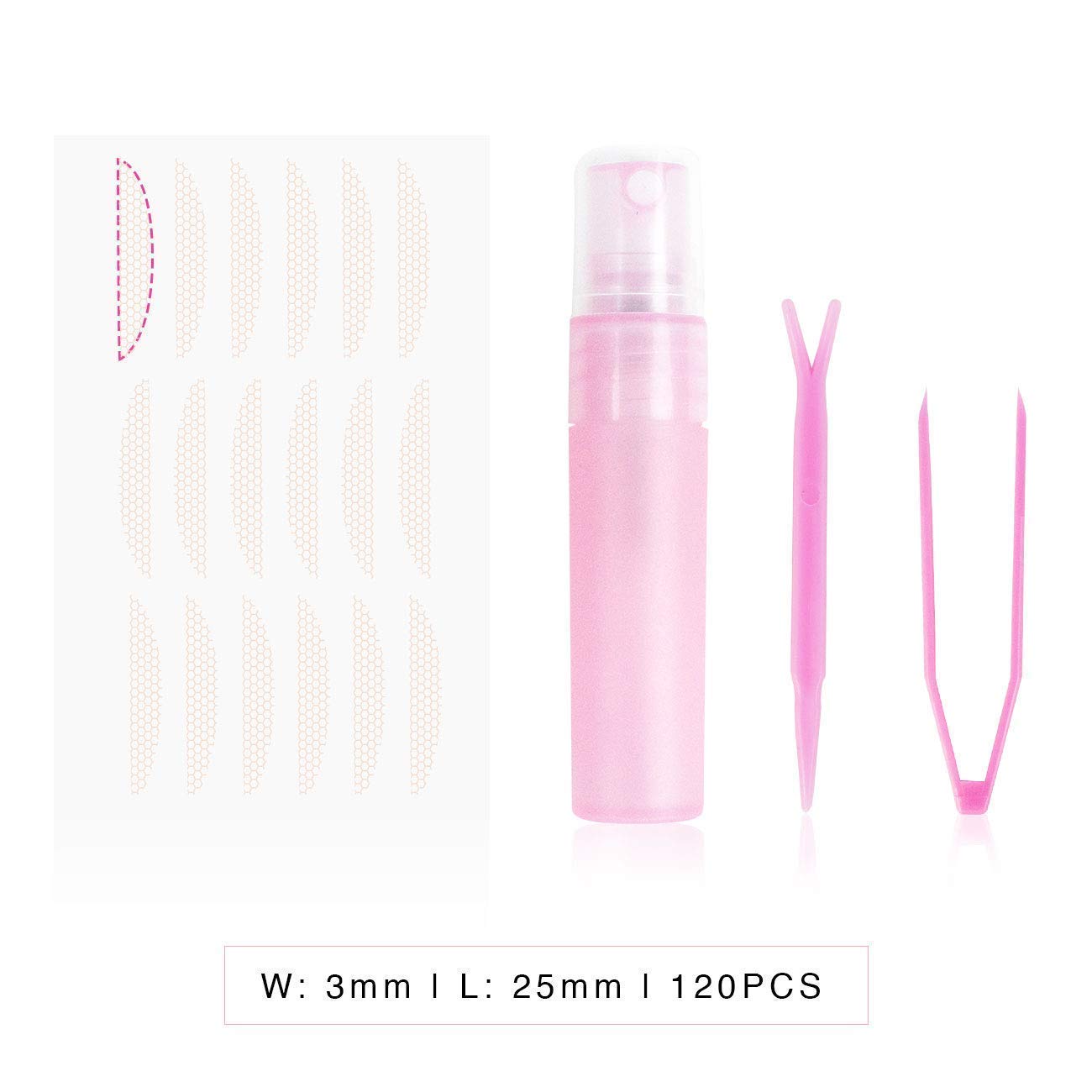 Beauty Logic Aqua Lace Eyelid Lifting Kit, 120 Invisible Lifter Tape Strips, Instant Natural Self Adhesive Upper Eye Lid Lift Double Stickers for Hooded Droopy Puffy Uneven Eyes (Medium)