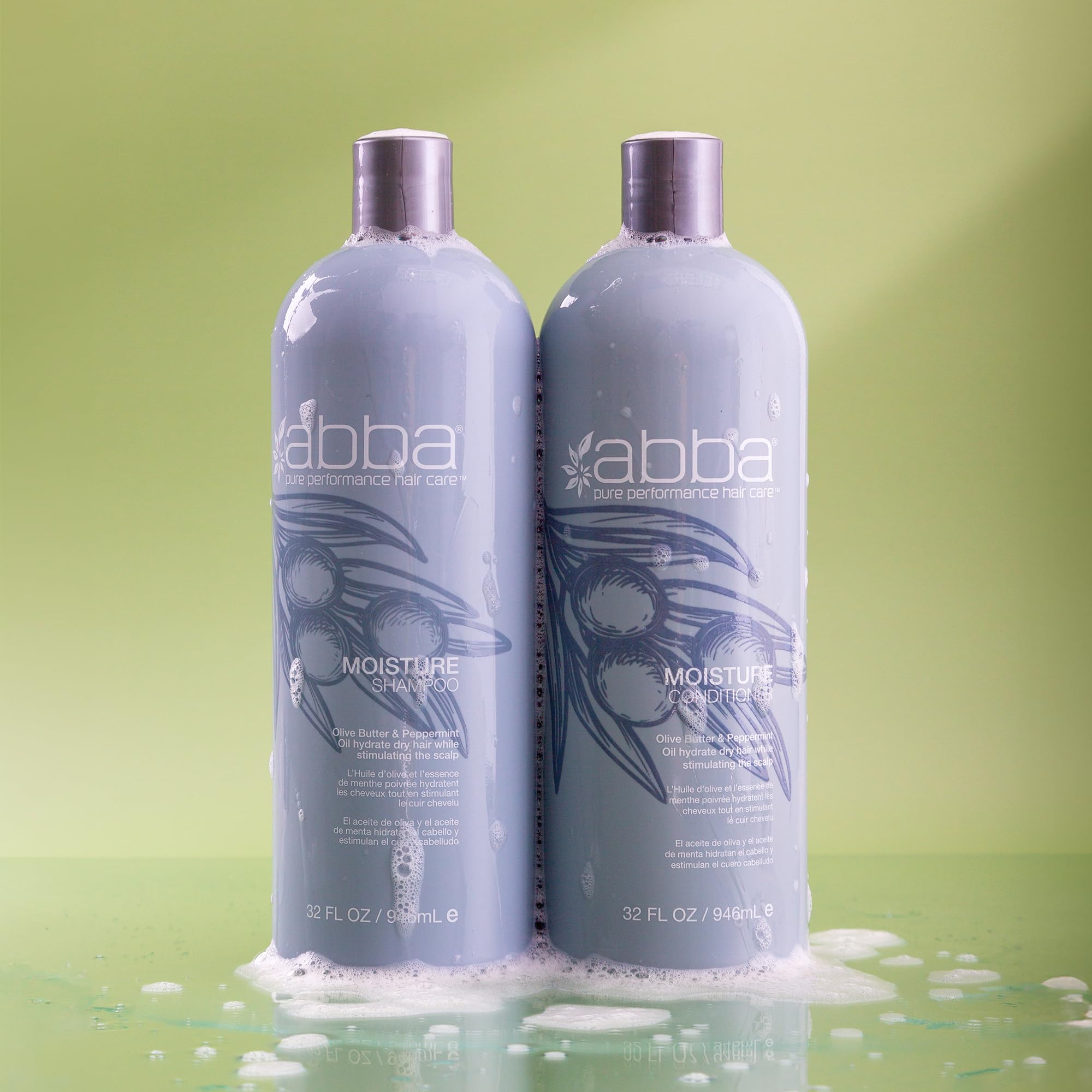 ABBA Moisture Shampoo, Olive Butter & Peppermint Oil, 32 Fl Oz