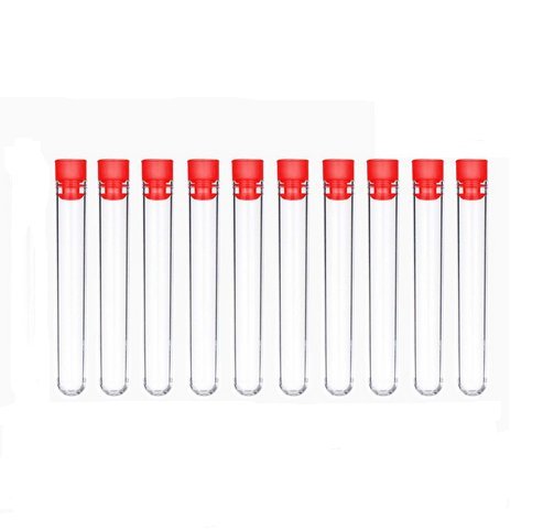 30PCS Plastic Clear Test Tubes with Caps, for Scientific Experiments,School Teaching, Storing Beads, Liquids (12ÂĄĂ100mm)