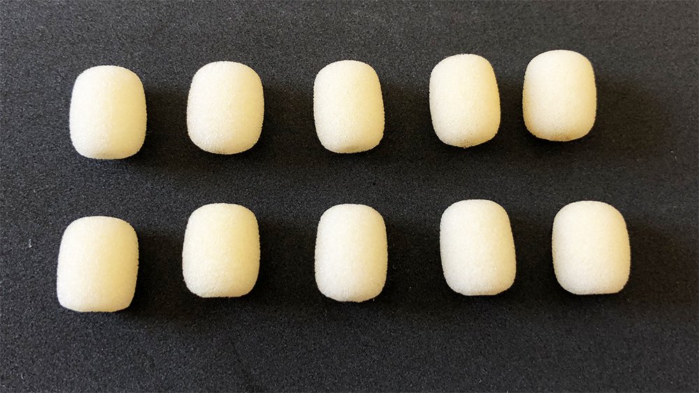 10 PCS Mini Beige Foam Covers Windscreen Windshield for Headset Lapel Microphones