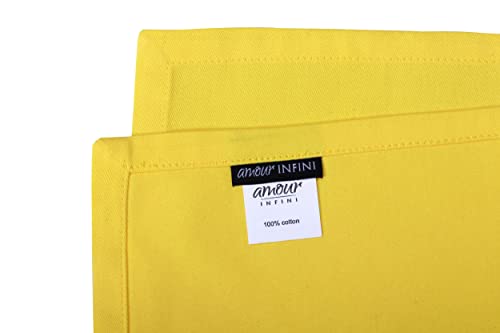 AMOUR INFINI Cotton Napkins | 12 Pack | 18 x 18 Inch | 100% Ring Spun Premium Cotton | Perfect for Restaurants, Events and Dinner Napkins | Highly Absorbent Cloth Napkins | Yellow