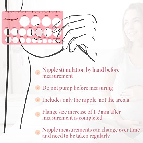 2 Pack Silicone Nipple Ruler, Flange Size Measure for Nipples, Soft Silicone Nipple Measurement Tool for Flanges, Breast Pump Sizing Tool with Holes & Millimeter Scale for Accurate Measurement