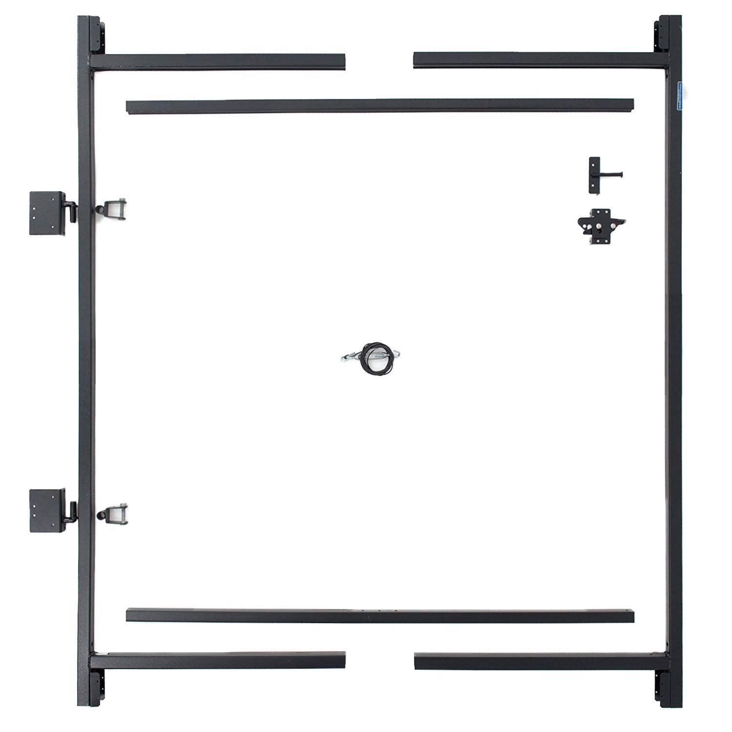 Adjust-A-Gate 2 Way Lockable Easy to Install Steel Frame Gate Latch with Installation Building Kit and Telescoping Bars (2 Pack)