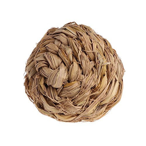 Amrka Pet Chew Toy Woven Grass Ball with Bell For Rabbit Hamster Guinea Pig Chinchillas 10cm/3.94"