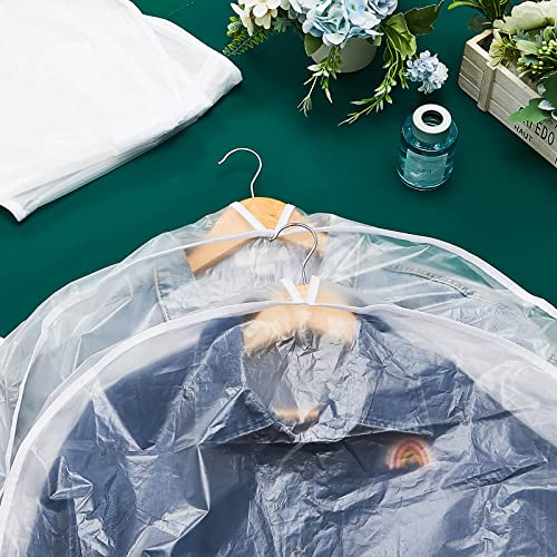 16 Pcs Plastic Clothing Shoulder Covers 4" Gusseted Clear Shoulder Covers for Hanging Clothes Shoulder Covers Plastic Shoulder Hanger Covers Clear Garment Breathable Bag for Jacket Clothing Coat Dress