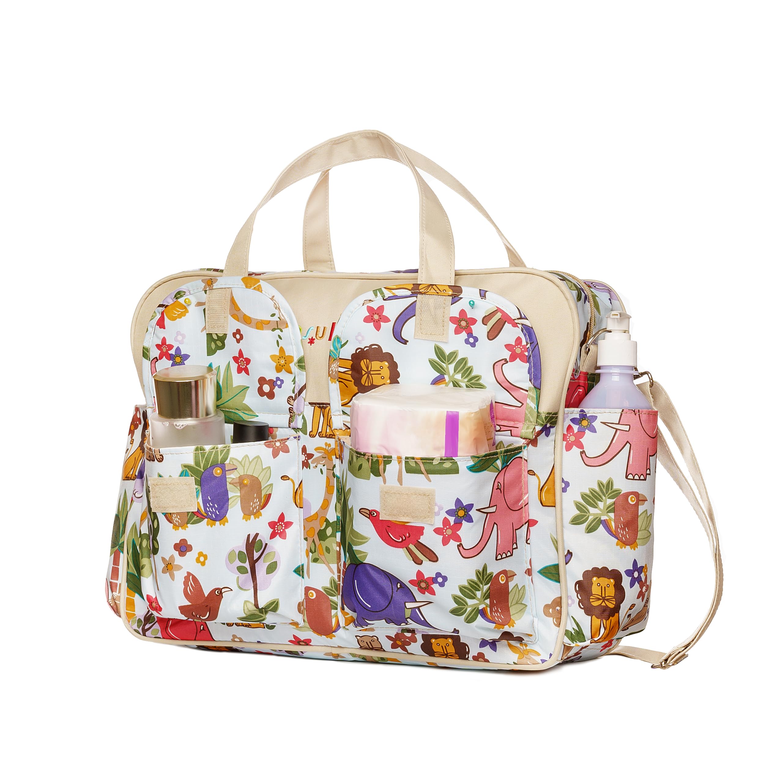 Alipher Diaper Bag Women Tote Bag Nylon Nappy Bag Durable Shoulder Bag Pregnant Handle Bag, Multi, Large