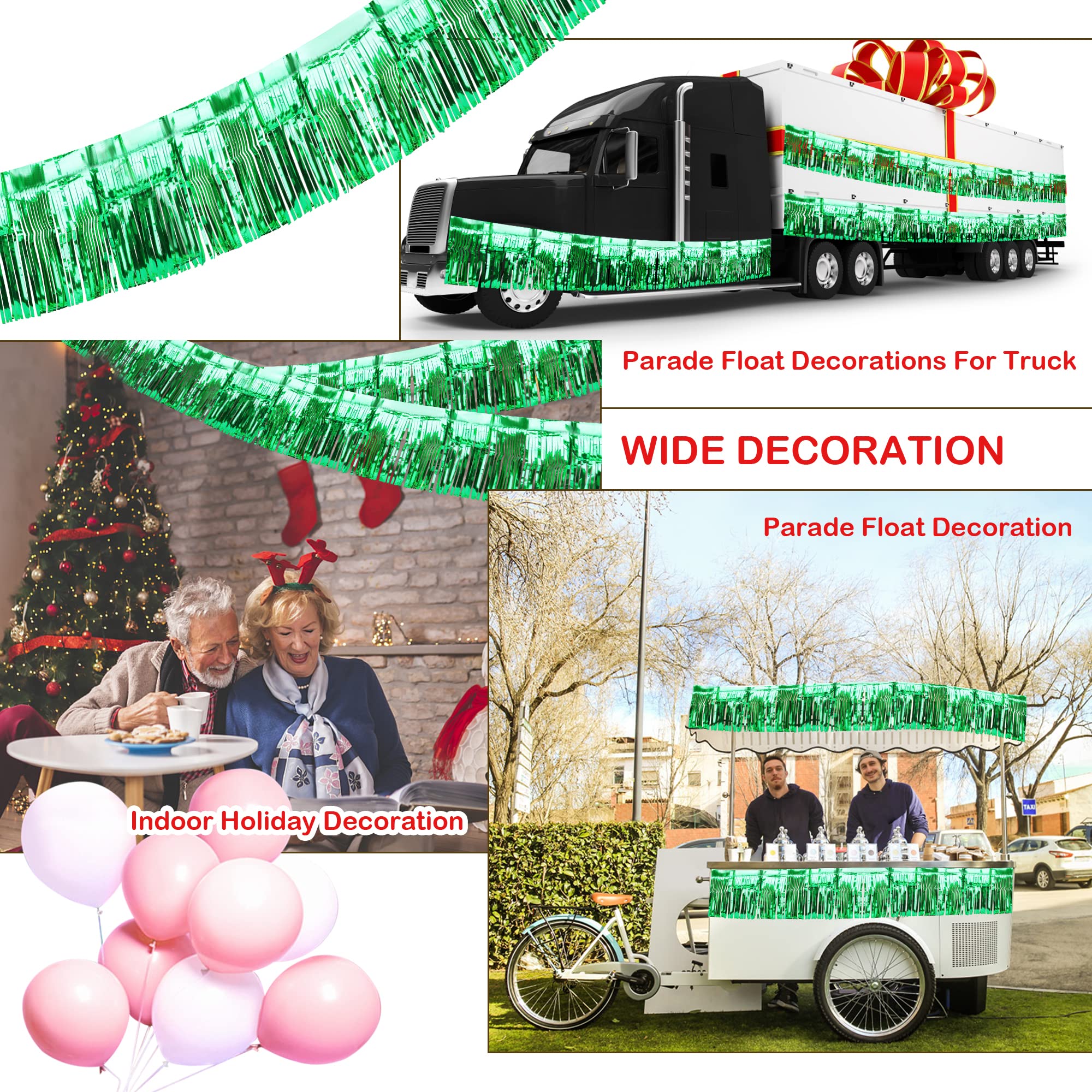 16 Pack Metallic Foil Fringe Garland Float Fringe Curtains Shiny Tassel Foil Float Parade Float Decorations for Trailer Car Graduation Homecoming Holiday Party (16 PACK-Gold)…