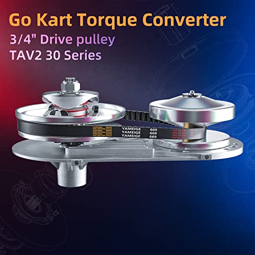 212cc Torque Converter Go Kart Clutch 3/4 inch 10T 40/41 & 12T 35 Chain Predator Drive Belt Pulley Replace for Manco Comet TAV2 Mini Bike - 30 Series