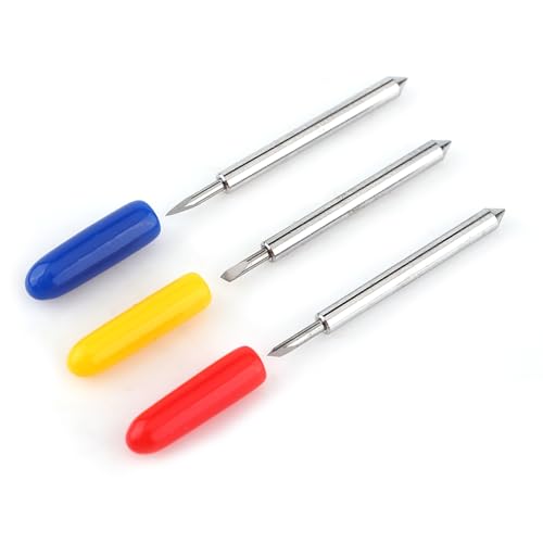 15pcs High Hardness Tungsten Carbide Cutter Blades 30/45/60 Degree for Roland Standard with Caps 1.9mm Shaft Diameter