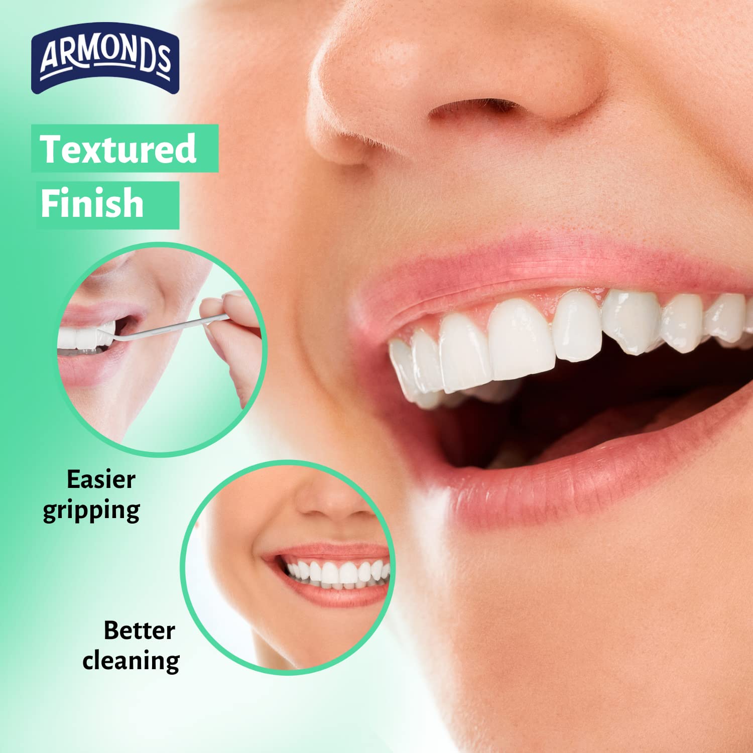 Armonds ProPicks Original Dental Picks for Teeth Cleaning - Disposable Plastic Toothpicks for Teeth & Gums - Cleans Teeth & Massages Gums - Fresh Mint Flavor - 3 Packages x 120 Interdental Tooth Picks