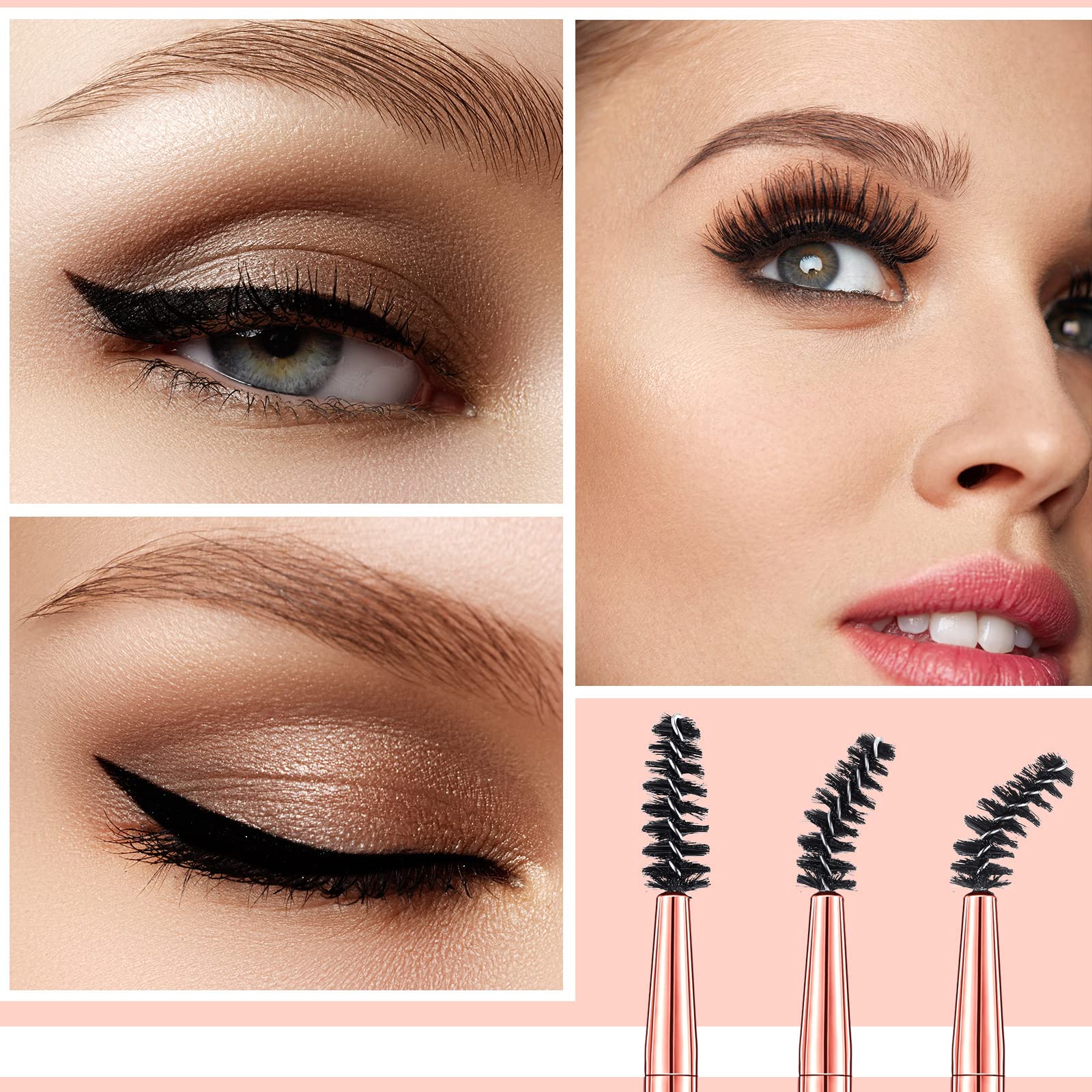 12 Pieces Eyebrow Brush Angled Eye Brow Brush and Spoolie Brush Double Ended Eyebrow Brushes Multi-functional Mini Eyelash Brushes for Precision Application Blending Tinting Eyebrow Powders Waxes Gels