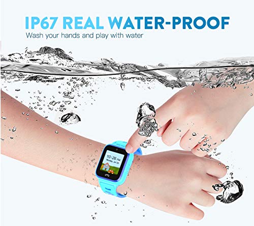 Vowor Kids Smart Watch, 4G WiFi GPS LBS Tracker SOS Emergency Call Video Chat Children Smartwatches, IP67 Waterproof Phone Watch for Boys Girls Age 3Years+, Compatible with Android/iPhone iOS (Blue)