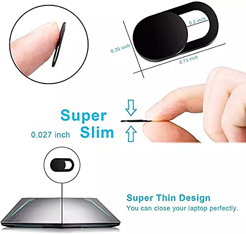 Webcam Cover Slide[6-Pack],Camera Cover for Laptops,MacBook Air,iMac,iPad Pro,PC/Computer,Tablets,Smartphone,iPhone,Ultra-Thin Web Blocker Protecting Your Privacy and Security (Metallic Black)