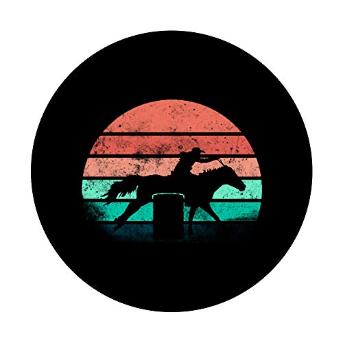 Barrel Racing Country Girl - Vintage Sunset Retro Rodeo PopSockets Swappable PopGrip