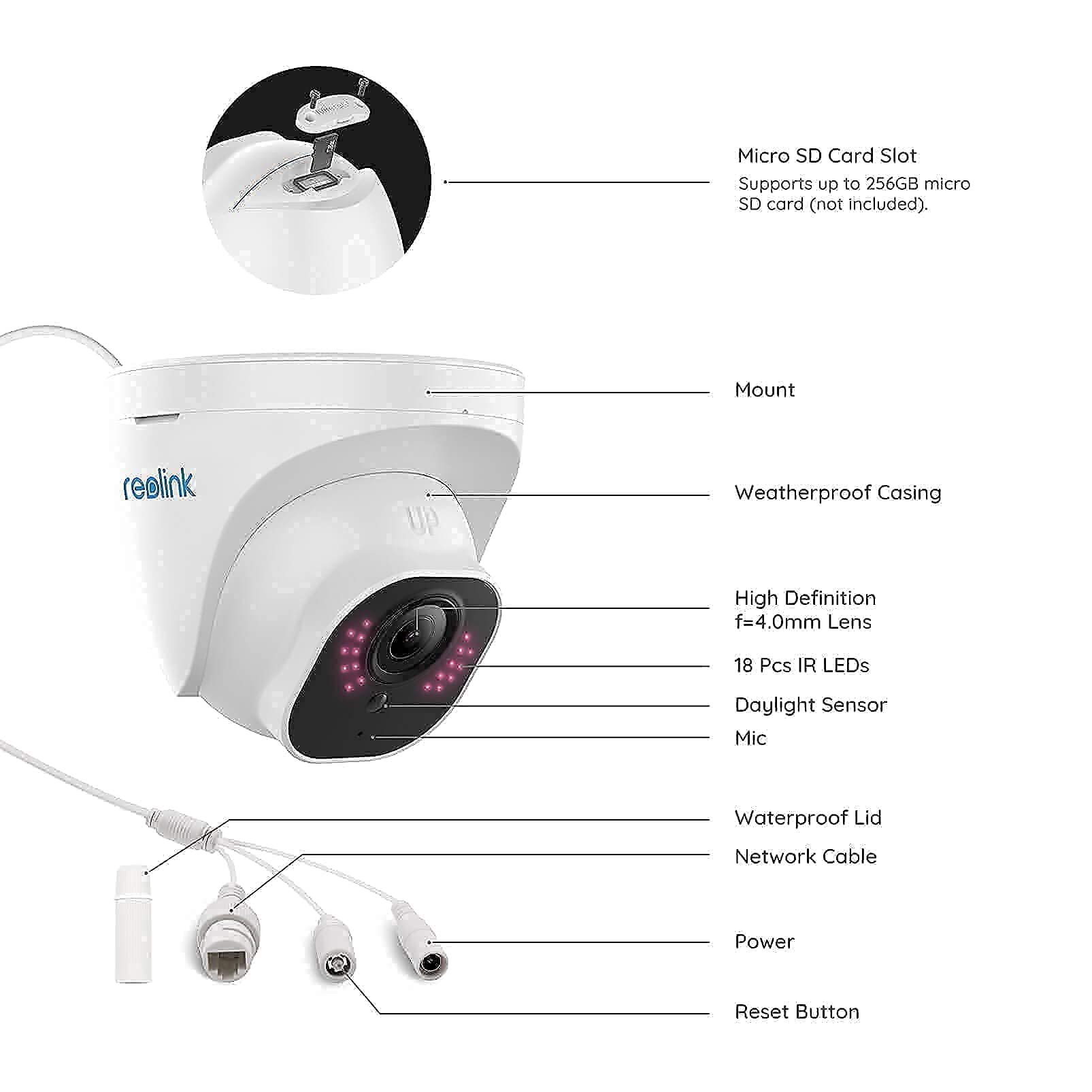 REOLINK 4K PoE Outdoor Security Camera, 3X Optical Zoom, Human/Vehicle Detection, Smart Alerts and Playback,Time Lapse,Work with Google Assistant, 24/7 Audio Recording, RLC-820A Bundle with RLC-822A