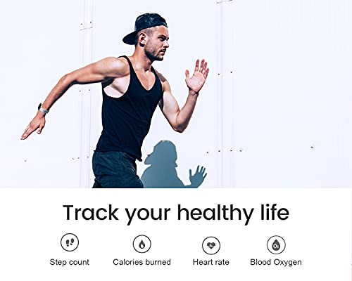 Smart Watch for Android Phones Samsung iOS Compatible Smart Watch with Heart Rate Sleep Blood Oxygen Monitor Step Counter, IP68 Waterproof Touch Screen for Men Women Silver