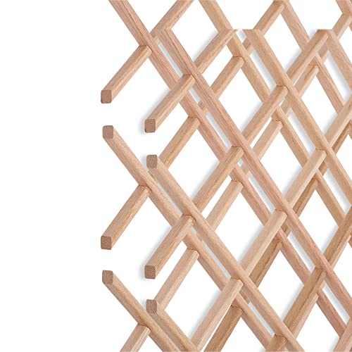 14-Bottle Trimmable Wine Rack Lattice Panel Inserts in Unfinished Solid North American Red Oak