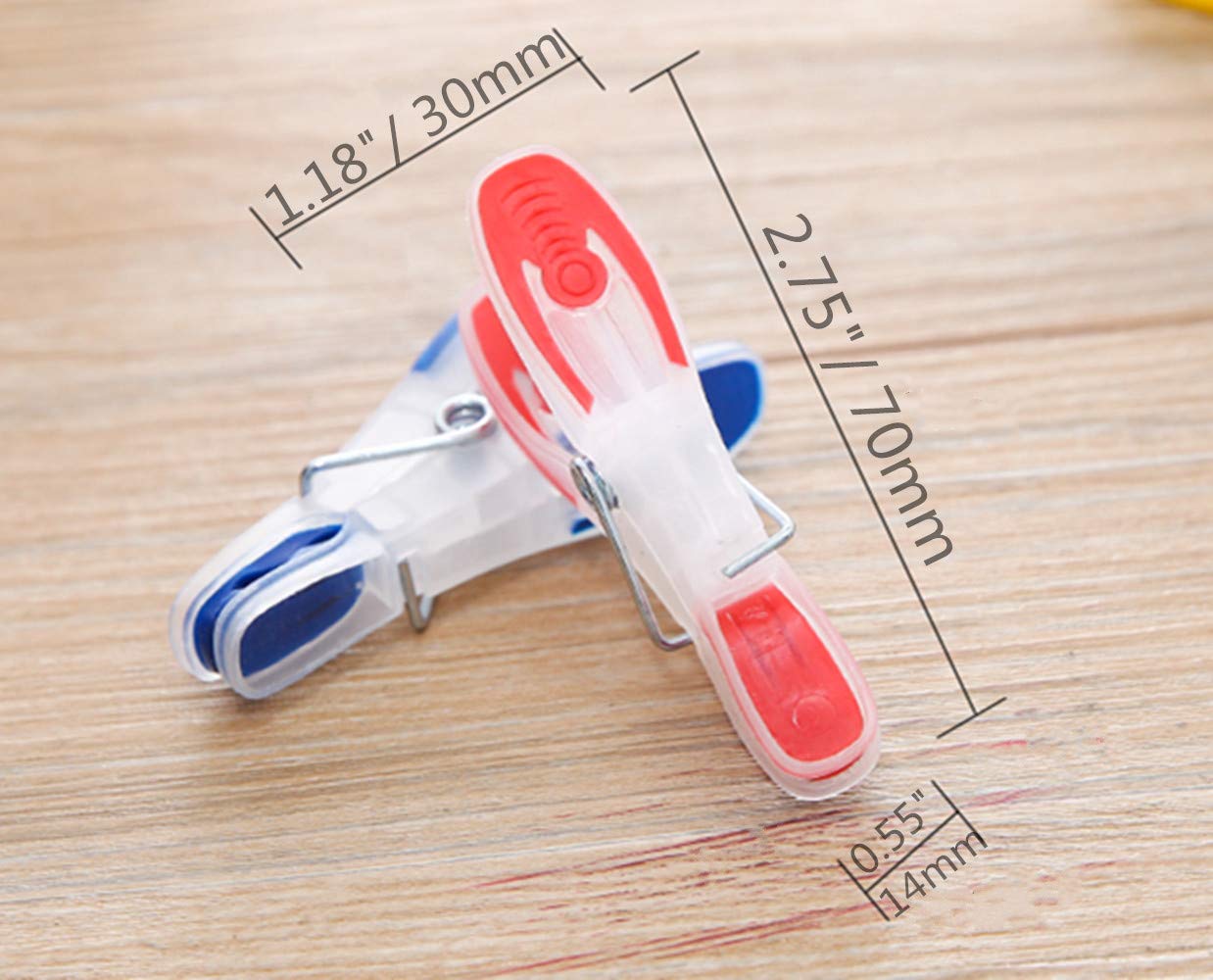 24 Pack Cute Clear Clothes Pins for Pictures Bathroom Clothesline Pegs Shirt Clips for Chip Bags Kitchen
