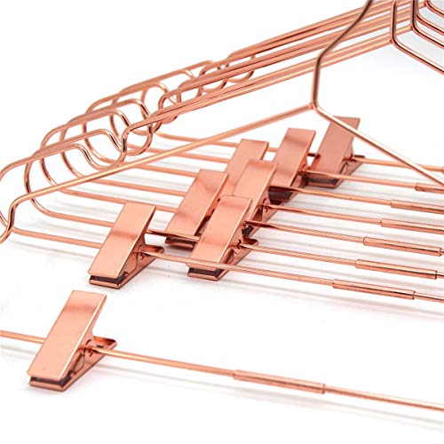 25Pack Koobay 17" Metal Hook Wire Rose Gold Copper Hangers with Clips Clothes Stroage Coat Hangers