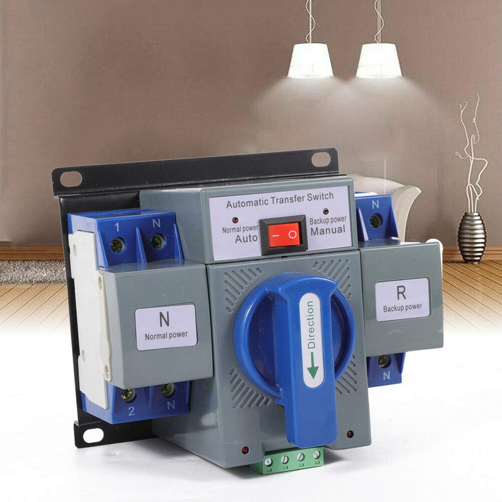 110V 2P 63A Dual Power Automatic Transfer Switch Dual Power Generator Changeover Switch 50HZ/60HZ with Electronic Instruction Manual
