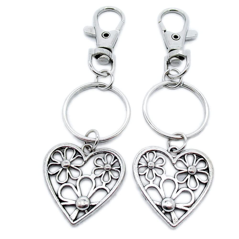 100 Pieces Keychain Keyring Door Car Key Chain Ring Wholesale Supplier Clasps QE4Y1O Love Heart