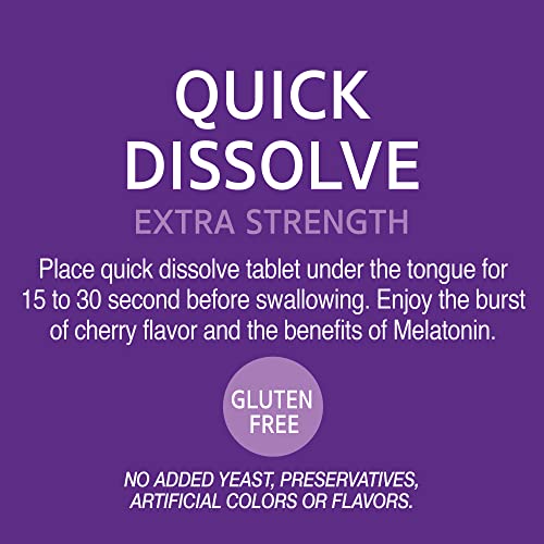 21st Century, Melatonin Quick Dissolve Tablets 10 mg, White, Cherry, 120 Count