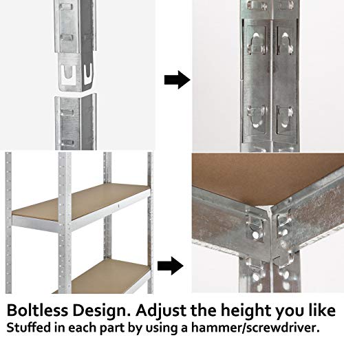5-Tier Storage Shelves Unit 150x70x30cm Saving Space Heavy Duty Steel Multi Purpose 5 Level Adjustable Metal Garage Shelfing