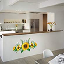 Dorakitten Leaf Wall Decals, Dorakitten Sunflower Wall Stickers DIY Tropical Palm Leaf Wall Art Decal Waterproof Leaf Stickers for Kitchen Bathroom Living Room