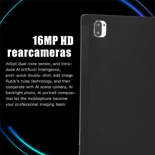 10.1in LCD 6GB RAM 128GB ROM Octa Core Dual Camera 5G WiFi Tablet with Case, Keyboard and Mouse (US Plug)