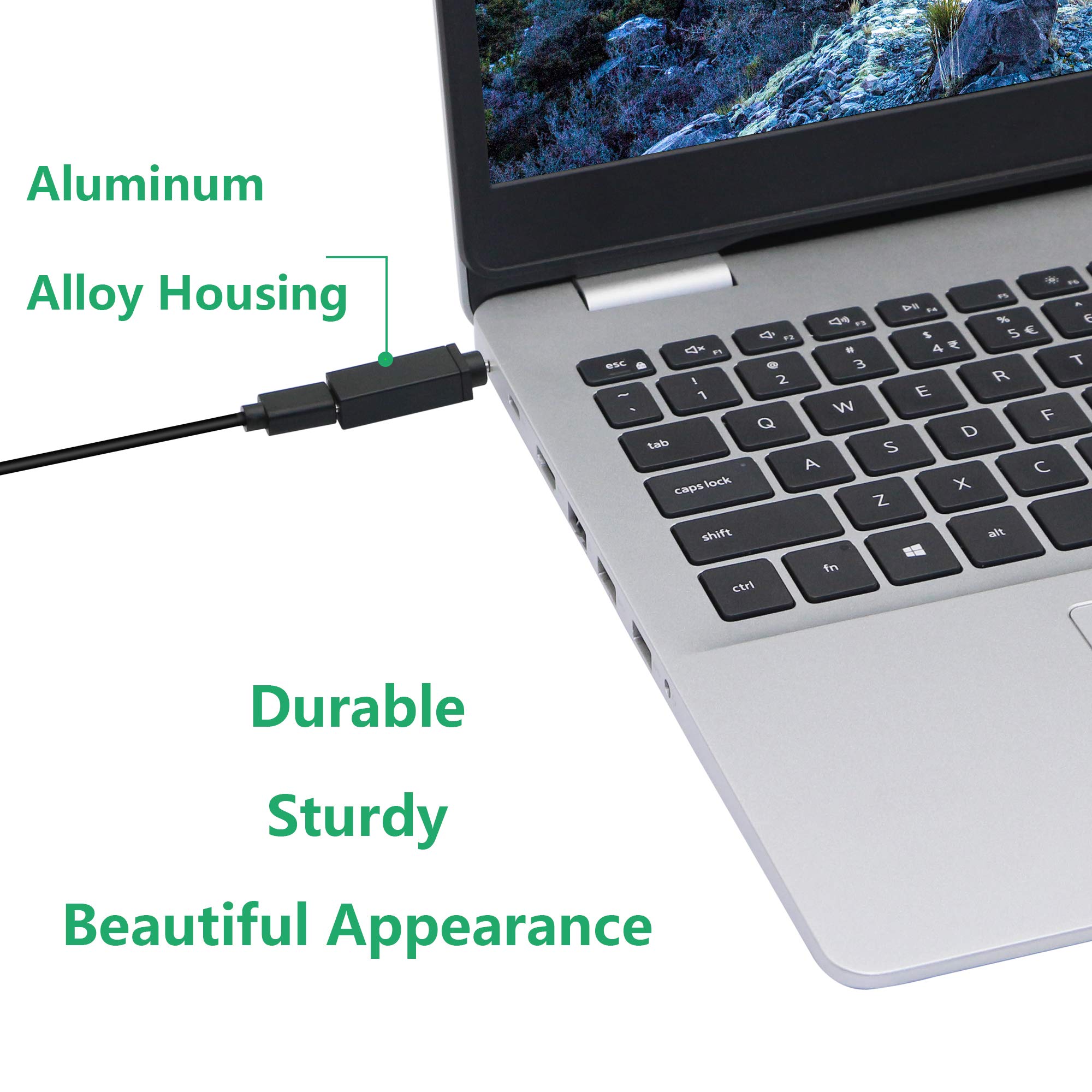 CERRXIAN 100W PD USB Type C Female Input to DC 3.5mm x 1.35mm Power Charging Adapter(100w-35135a) (Black)